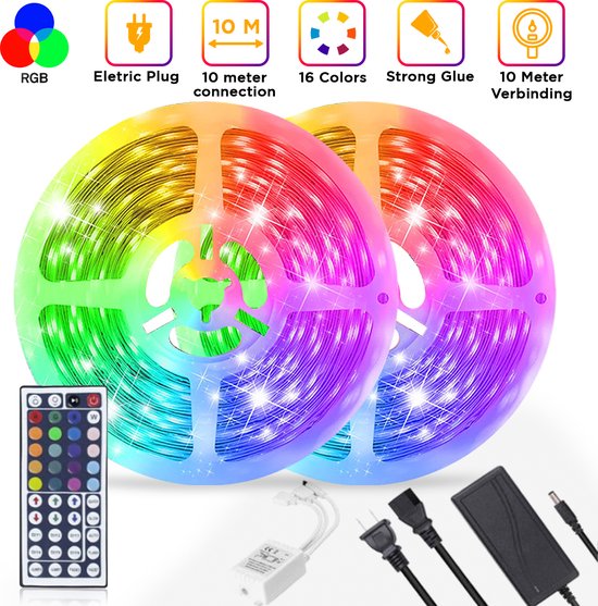 Ritmi – LED Strip 10 Meter – LED Strips – Zelfklevend – Met ...
