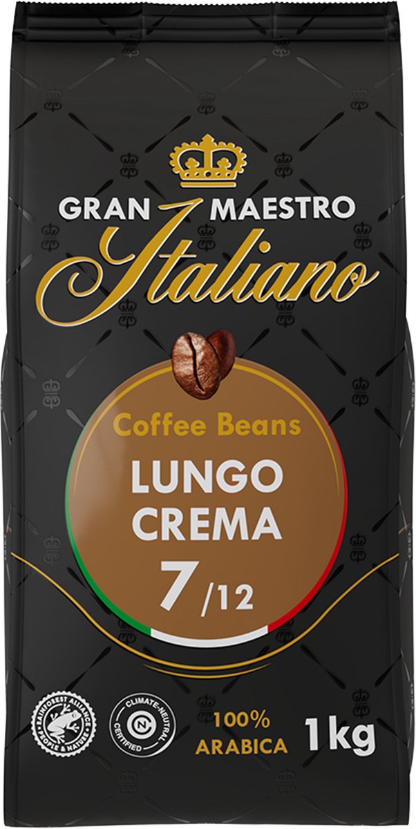 Gran Maestro Italiano - Lungo Crema - Koffiebonen - Bonen voor Lungo - Arabica - 4 x 1kg | bol.com