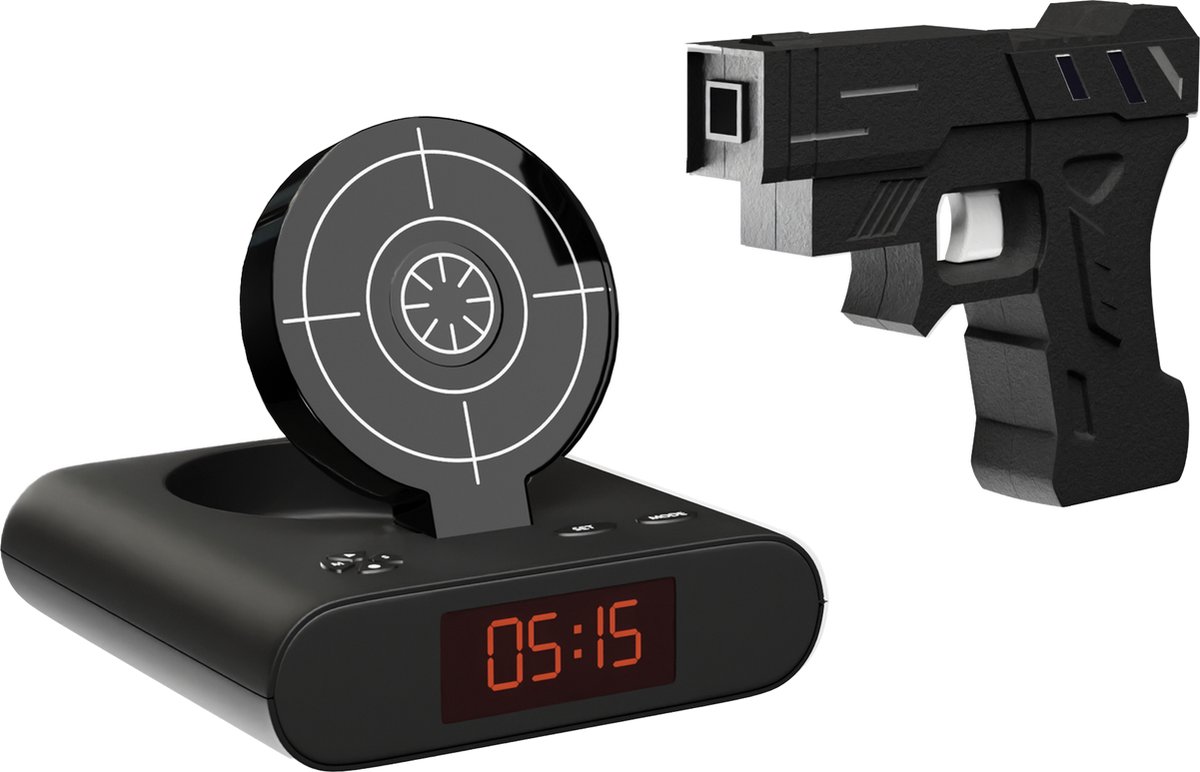 PIXMY - Wekker Kinderen - Gun Alarm Clock - Zwart - Digitale Wekker ...