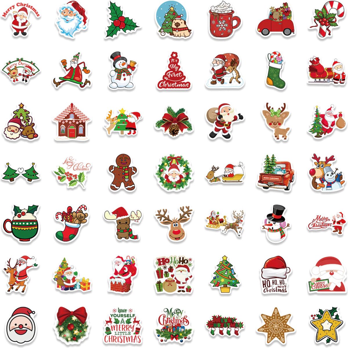 Kerststickers - Kerst stickers - 50stuks - Kerstkaarten - Kerstmis ...