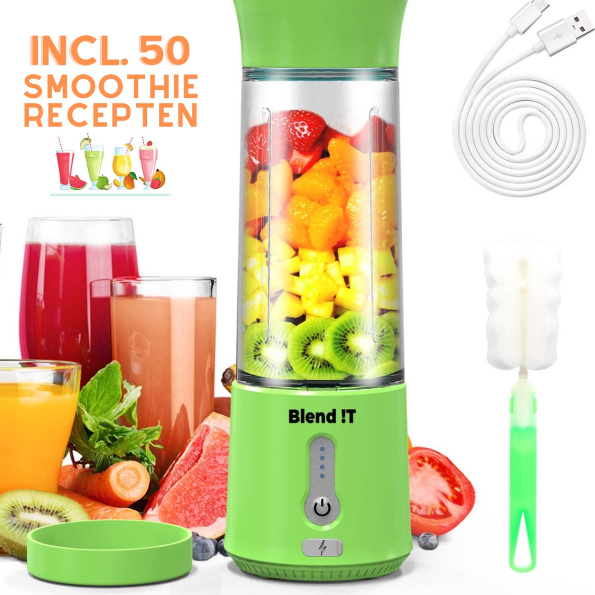 Blend !T PRO Draagbare Mini Blender To Go - Portable Smoothie Maker ...