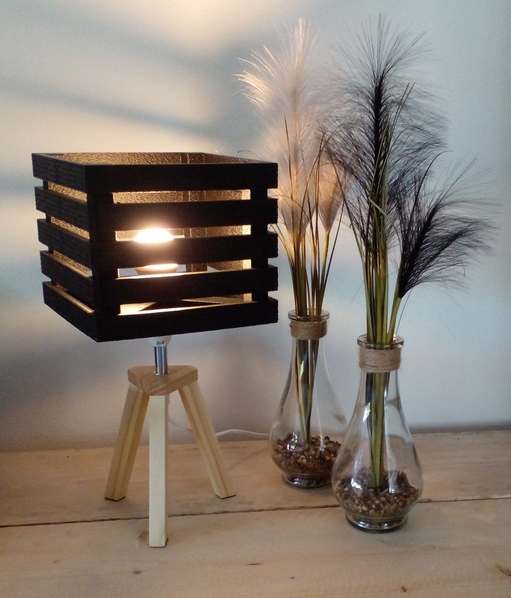 Lamp - Design - 3D geprint - Zwart - Uniek - Tafellamp - Bureaulamp ...