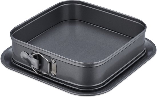 Relaxdays springvorm - 24x24 cm - bakvorm - lekvrije bodem - vierkant ...