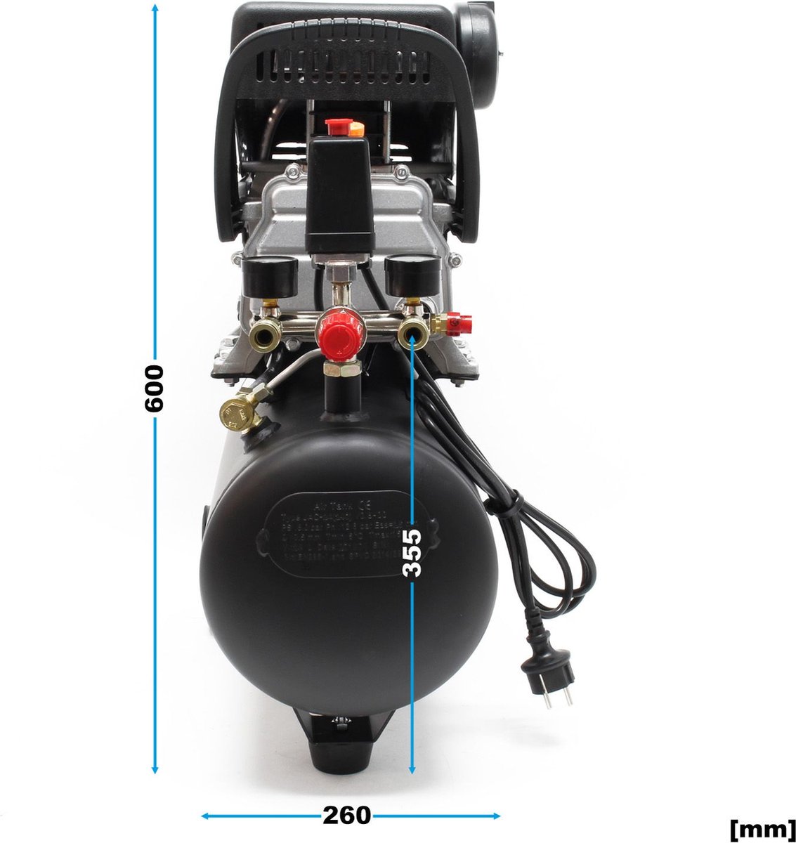 Luchtcompressor 24 liter 8 bar 1,1kW mobiel perslucht | bol.com