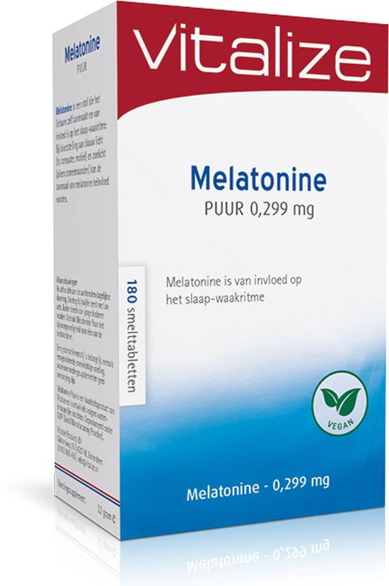 Vitalize Melatonine Puur 0,299 mg 180 tabletten - Speelt een rol bij ...