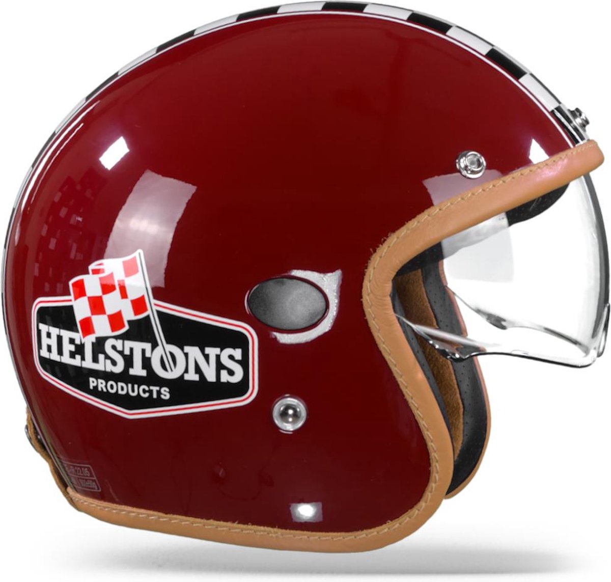 Helstons Flag Carbon Fiber Burgundy Jet Helmet 2XL | bol.com