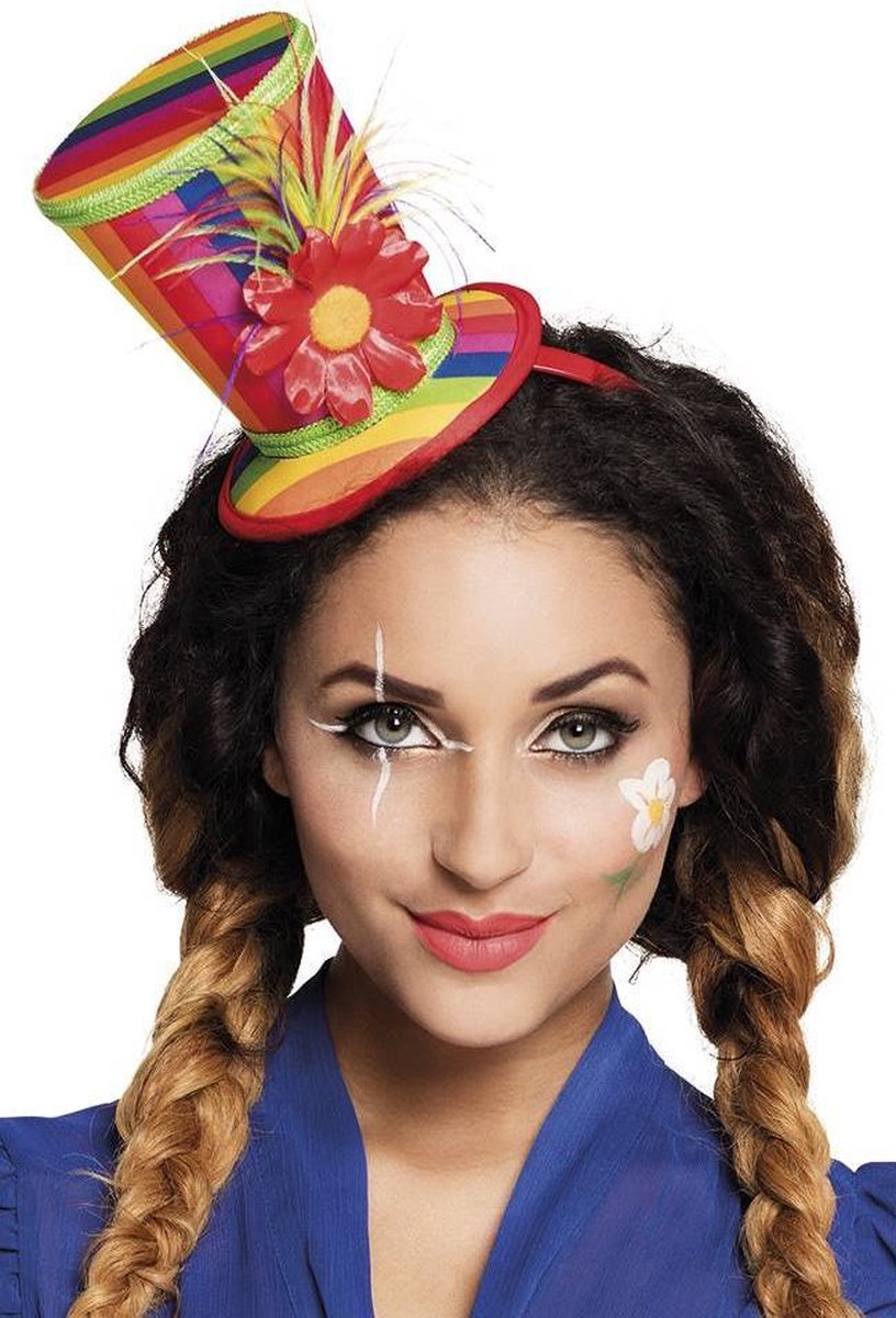 Boland - Mini clown hoge hoed voor volwassenen - Hoeden > Hoge hoeden ...