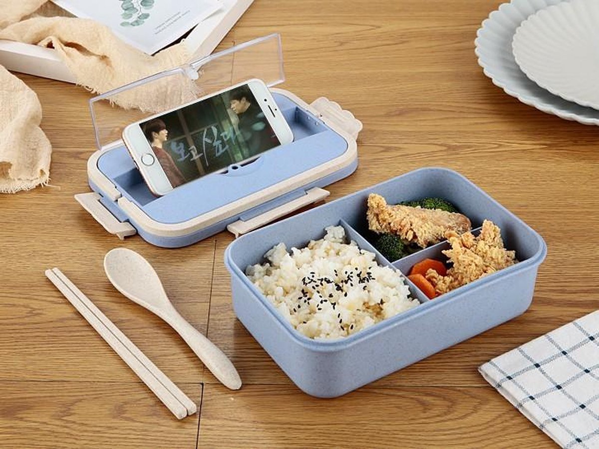 Boîte à lunch Bento en bioplastique - Boîte à bento avec 3 ...
