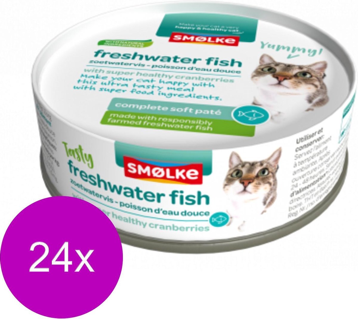 Smolke Soft Paté 80 g - Nourriture pour chats - 24 x Poisson | bol.com