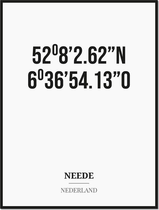 Poster/kaart NEEDE met coördinaten | bol
