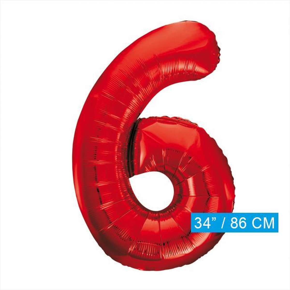 Rode folie cijfer 6 ballon inclusief helium gevuld | bol.com