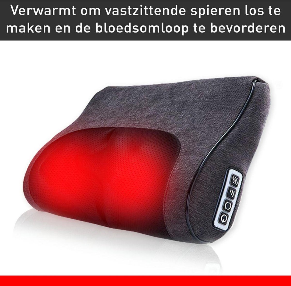 Massagekussen - Verwarming, infrarood en shiatsu massage - Nekpijn verlichter - Zwart... | bol.com