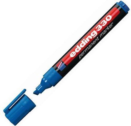 edding 330 Permanente Marker, Beitelvormige Punt, 1 - 5 mm, Blauw (pak ...