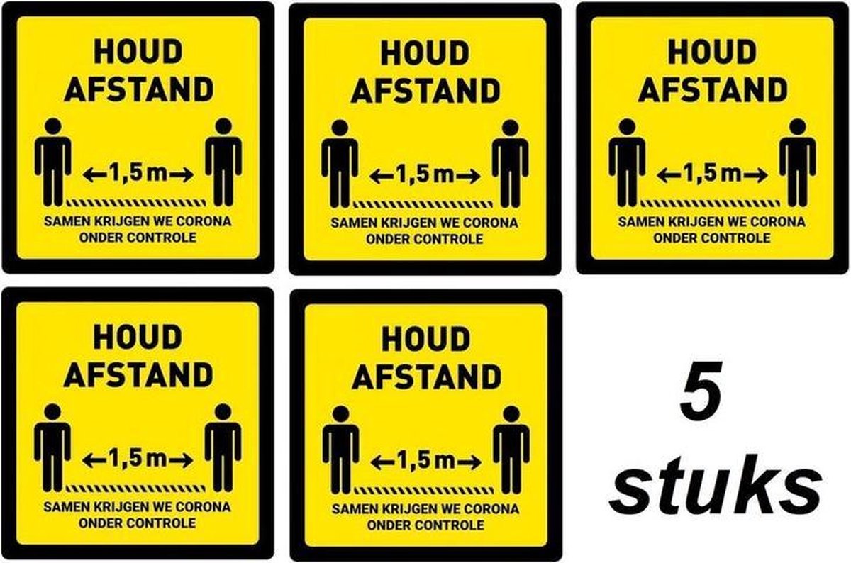 Bol Houd Afstand Waarschuwings Sticker 1 5 Meter Afstand Vierkant