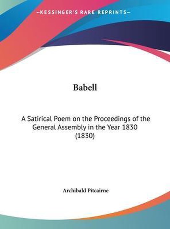 Babell, Archibald Pitcairne | 9781161769630 | Boeken | bol