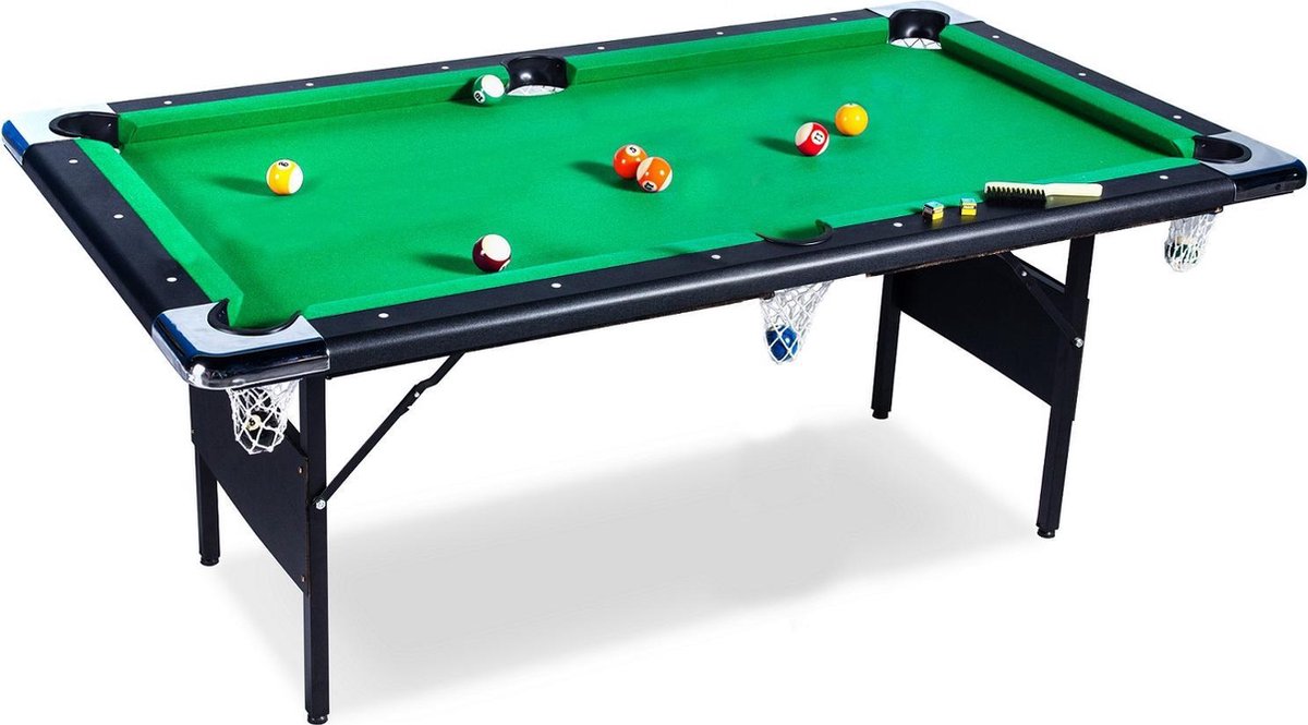 BuckShot Pooltafel Atlanta 6ft - Inklapbare poten - Groen | bol
