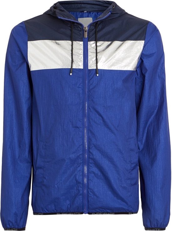 Purewhite Hooded Metallic Jacket Blue Navy | bol.com