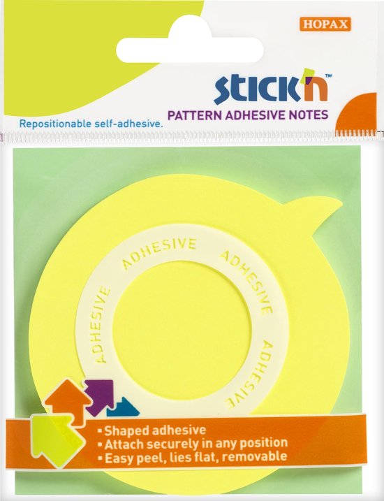Stick'n Memoblok 360 graden Lijmrand - Sticky Notes - 70x70mm - Neon ...