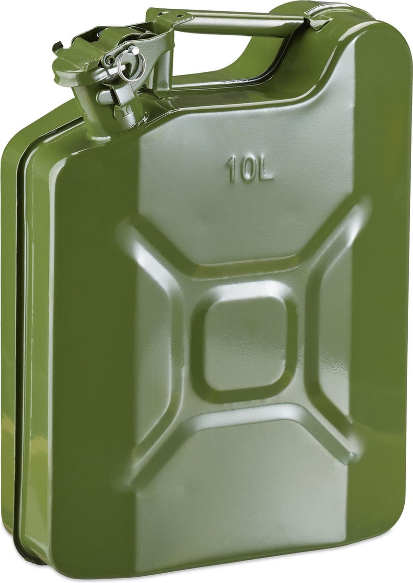 Relaxdays benzine jerrycan - 10 liter - voor brandstof - metaal ...