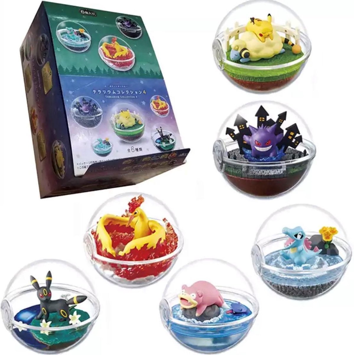 6 Pokemon in transparant pokeball figure - Pokemon figure - figure set ...