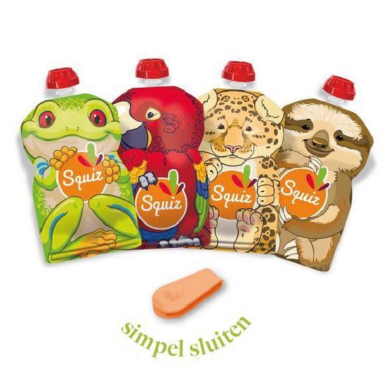 Squiz hervulbare knijpzakjes Amazone (4 stuks) | bol.com