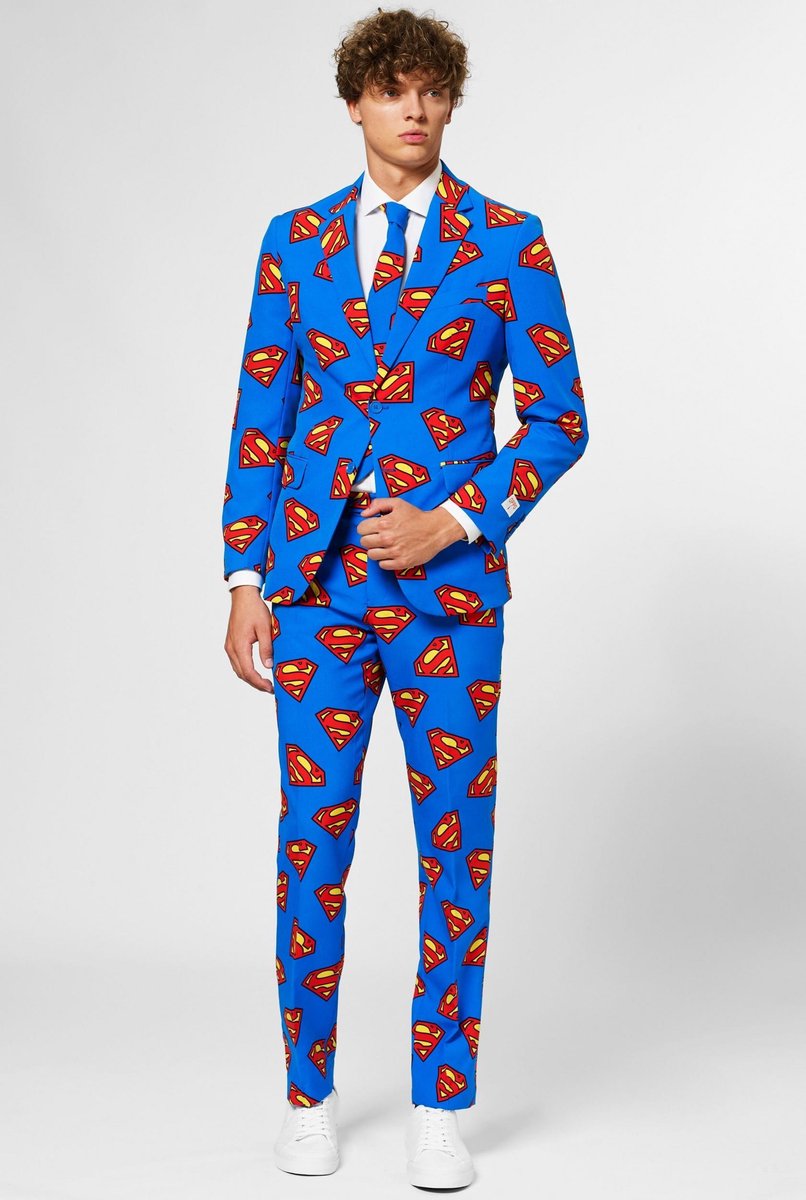 OppoSuits Superman™ - Heren Pak - DC Comics Superheld - Blauw - Maat EU ...