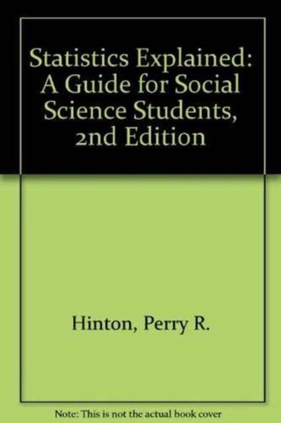 Statistics Explained, Dr Perry R Hinton | 9780415102858 | Boeken | bol
