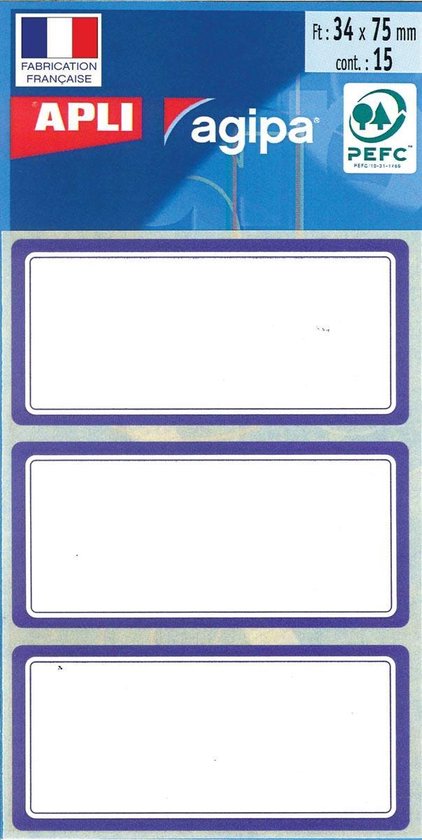 70x Agipa scolaires Agipa 75x34mm (lxh), 24 étiquettes par caisse ...