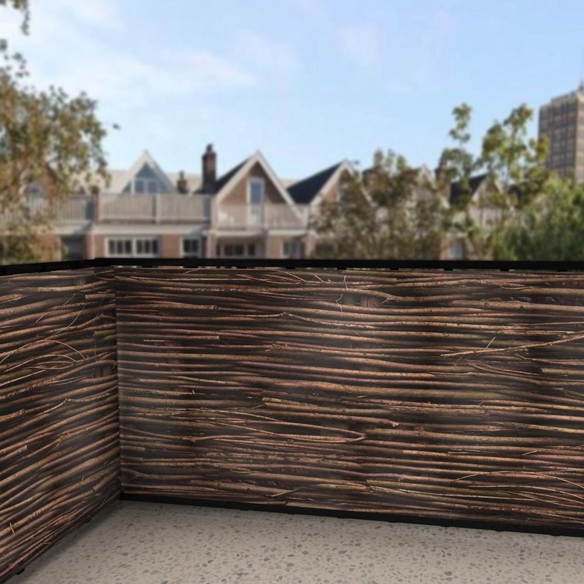 Balkonscherm wilgenmatten - BalkonschermenHout - Vinyl - 200x90cm ...