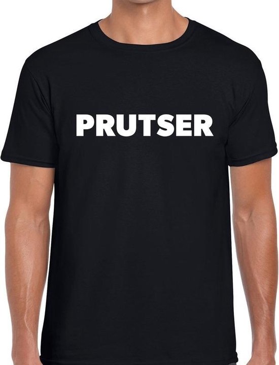 Prutser tekst t-shirt zwart heren - heren fun tekst shirt Prutser XL | bol.com