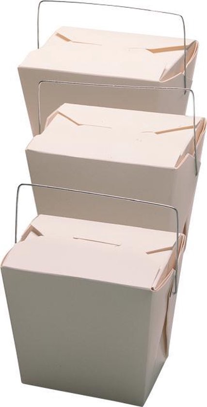 Bak, Karton, 460ml, oosterse maaltijdbak, 76x57x73mm, wit | bol