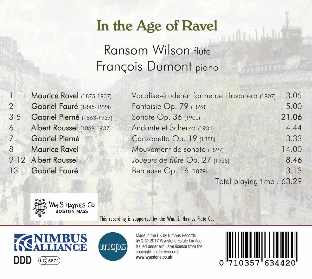 Wilson Ransom-Dumont François - In The Age Of Ravel (CD), Francois ...