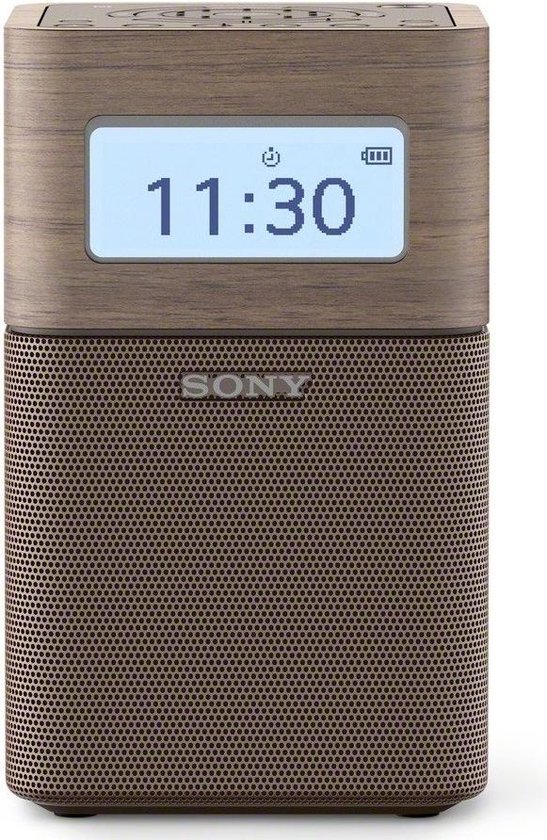 Sony SRF-V1BT - Draagbare radio met Bluetooth en wekker - Bruin | bol