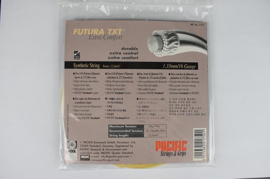 Pacific Futura TXT Extra Comfort - tennissnaar - 1.33mm dik 12.2m lang ...