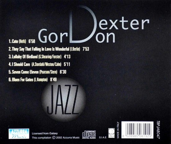 Dexter Gordon - Jazz (CD), Dexter Gordon | Muziek | bol.com