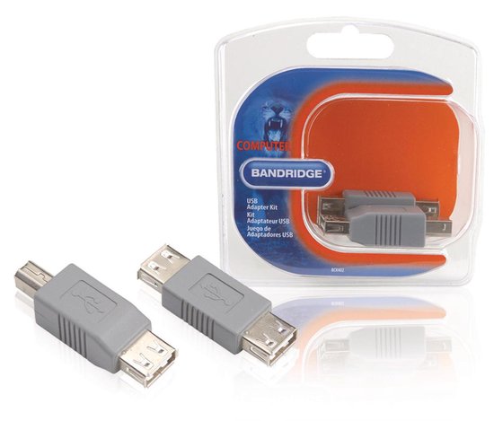 Bandridge BCK402 tussenstuk voor kabels USB-A FM - USB-B mini USB-A ...