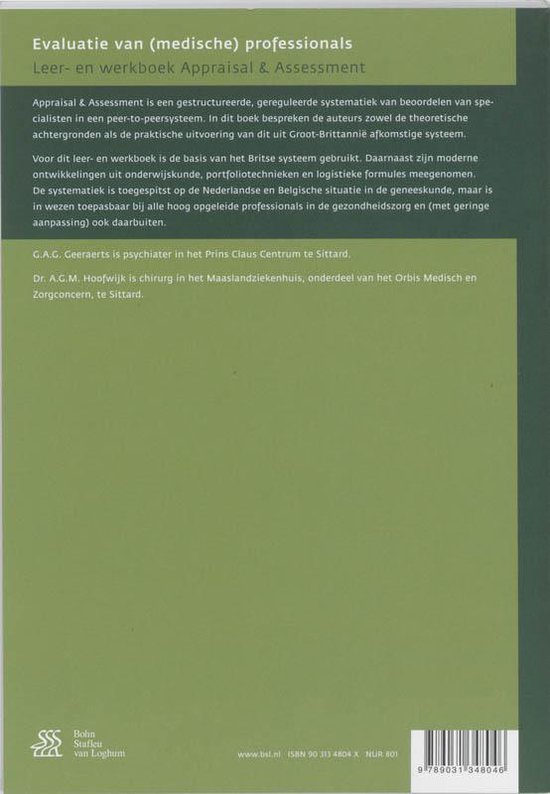 Evaluatie van (medische) professionals | 9789031348046 | G.A.G. Geeraerts | Boeken | bol.com