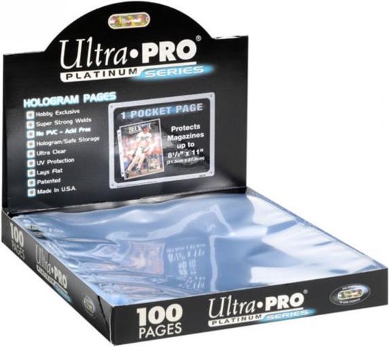 Ultra Pro Pages Platinum 1 Pocket 100 pages | bol