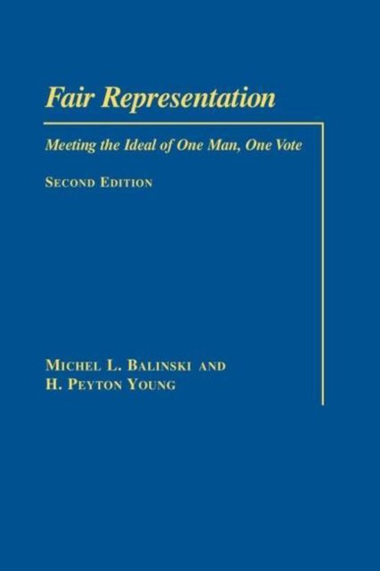 Fair Representation | 9780815701118 | Michel L Balinski | Boeken | bol.com