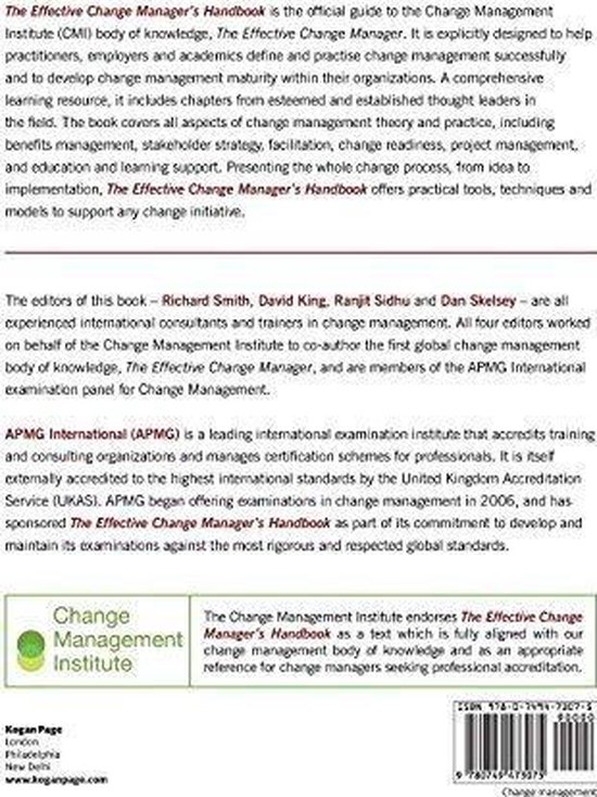 Effective Change Managers Handbook The | 9780749473075 | APMG ... Effective Change Managers Handbook The | 9780749473075 | APMG ...
