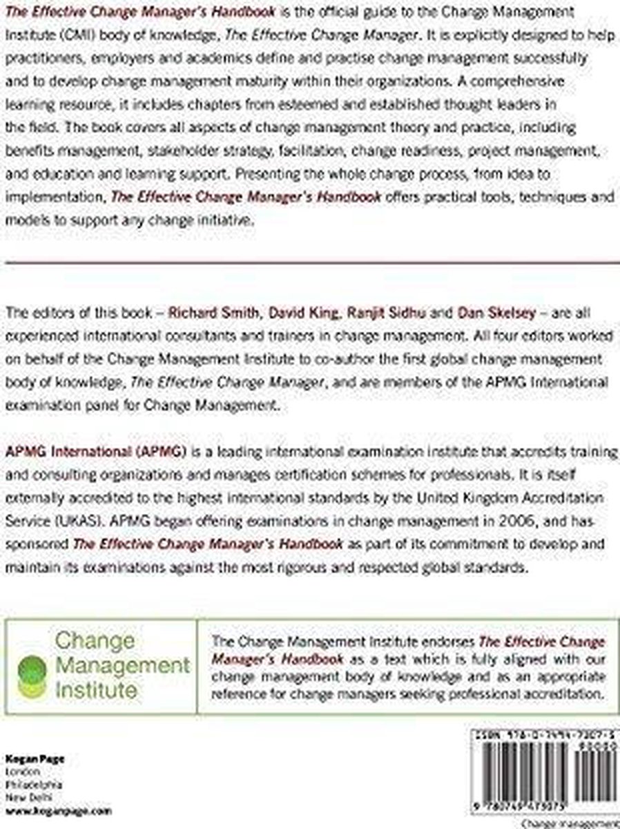 bol.com | The Effective Change Manager's Handbook | 9780749473075 ... bol.com | The Effective Change Manager's Handbook | 9780749473075 ...