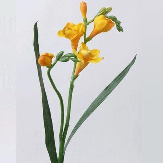 Kunstbloem freesia geel 57 cm | bol