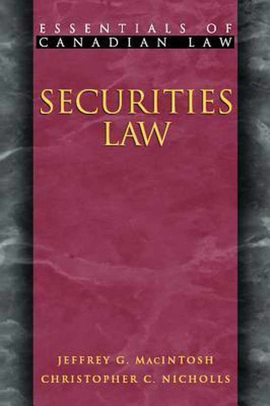 Securities Law | 9781552210208 | Jeffrey Macintosh | Boeken | bol.com