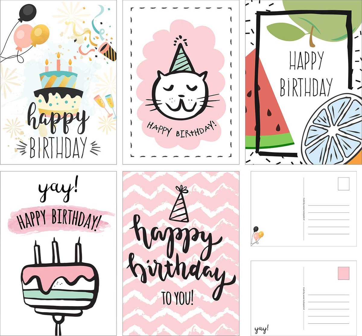 Verjaardagskaarten - Set van 10 x verjaardagskaart | bol.com