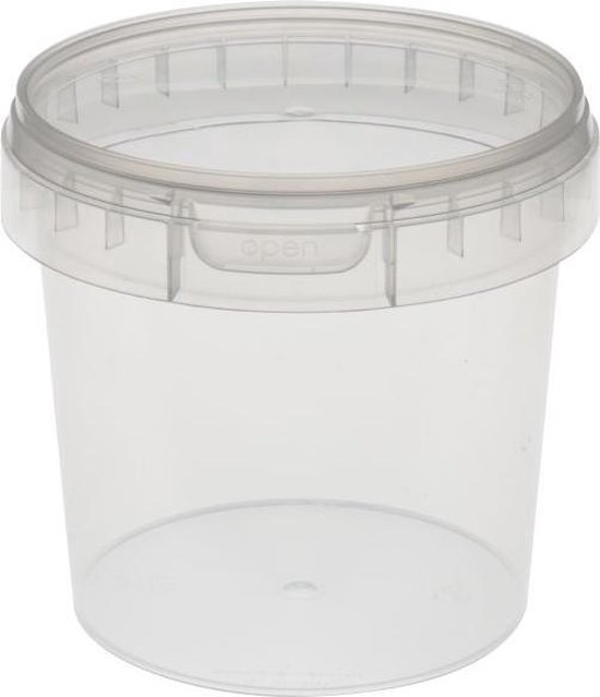 Plastic bakjes rond ø109mm 600 ml. Transparant met deksel. 225 stuks. | bol