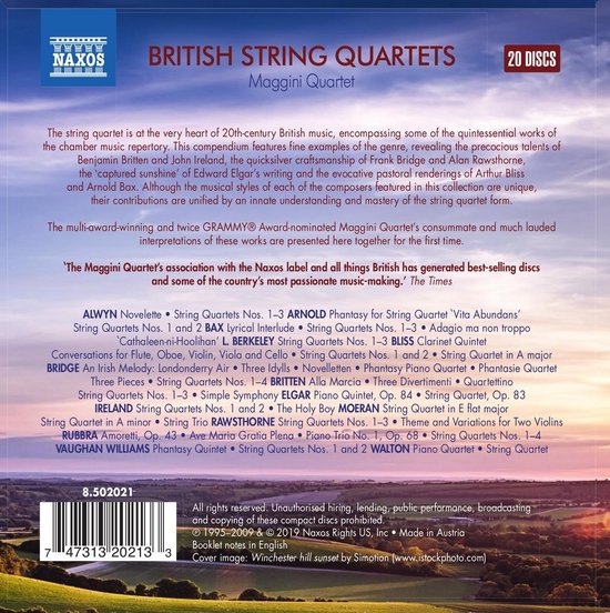 Maggini Quartet - British String Quartets (20 CD), Maggini Quartet | Muziek | bol