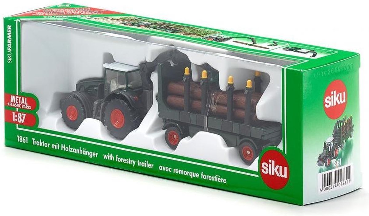 SIKU 1861 Tractor met Boomstamaanhanger | bol.com