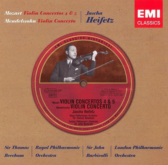 Mozart: Violin Concertos 4 & 5; Mendelssohn: Violin Concerto, Jascha Heifetz | CD... | bol.com
