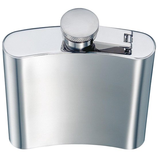 2 x Luxe RVS Heupfles / Platvink met schroefdop - 200 ML | bol