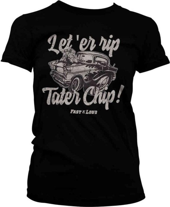 Fast N' Loud Dames Tshirt -2XL- Let 'Er Rip Tater Chip Zwart | bol